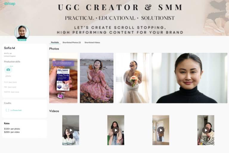 Build your UGC portfolio to showcase your skills and creativity | Foap ...